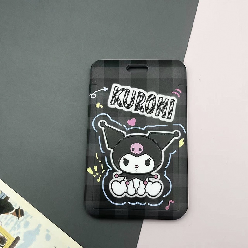 Kuromi Card Holder with Cartoon Pendant Anime Doll For Campus Cards ...