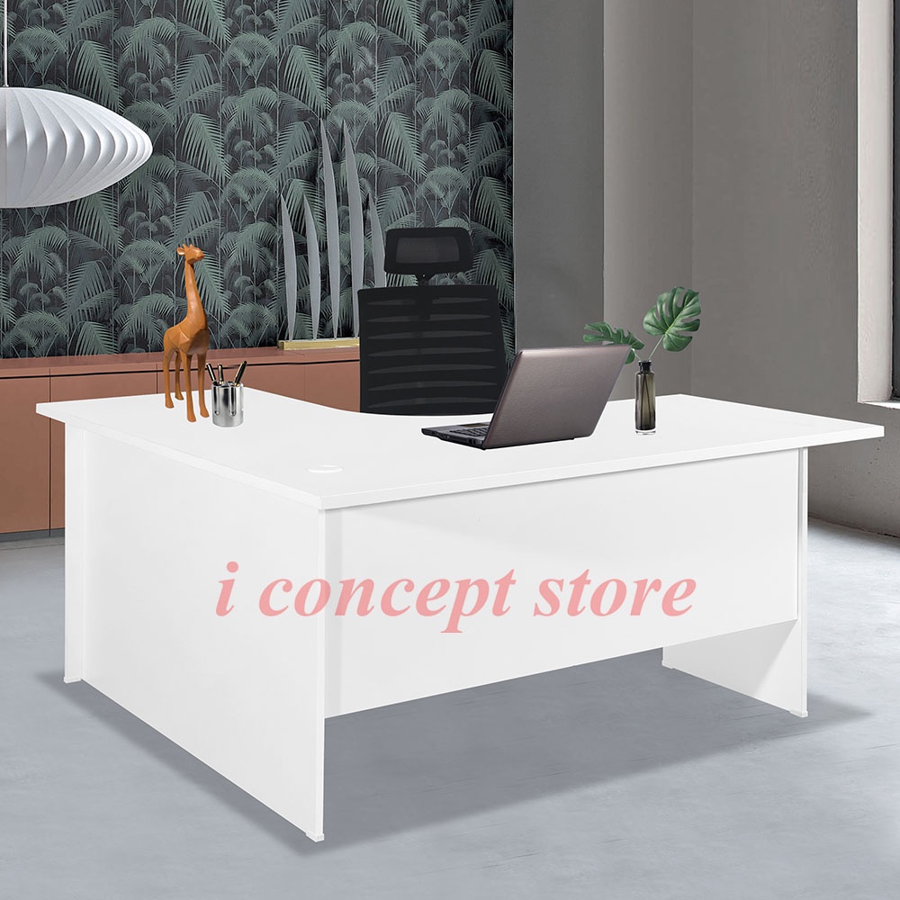 L-SHAPE OFFICE WRITING TABLE / STUDY DESK / MEJA PEJABAT BENTUK L ...