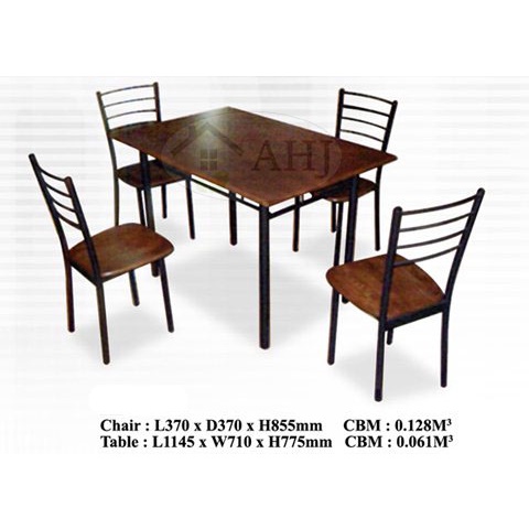 Meja Makan Murah/1+4 Meja Makan/Dining Table Set with 4 Chairs Home ...
