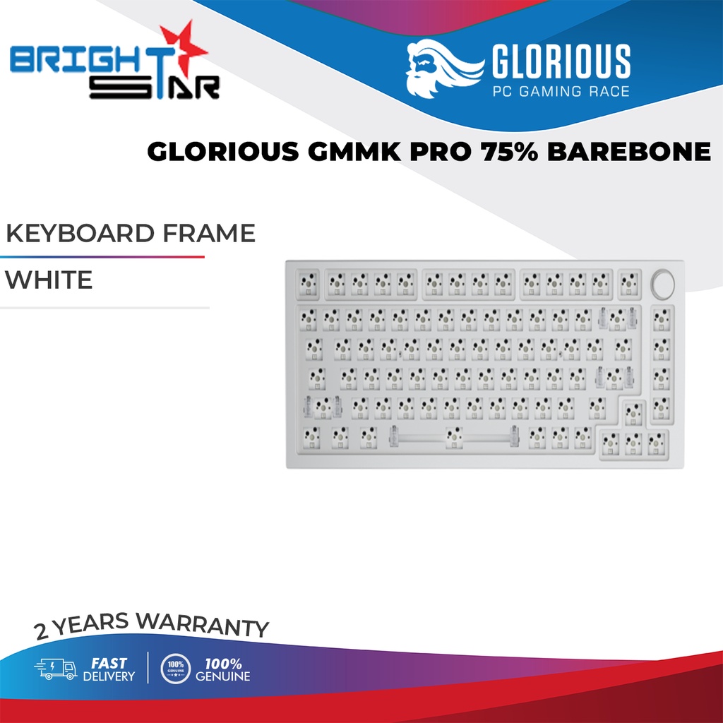 Glorious GMMK PRO 75% Barebone Keyboard Frame ( Black / White ...