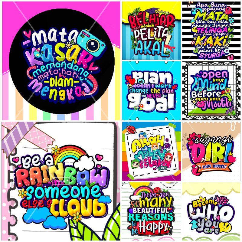 100 Sheets Notebook Cute Motivation | Buku Nota Motivasi | Quote ...