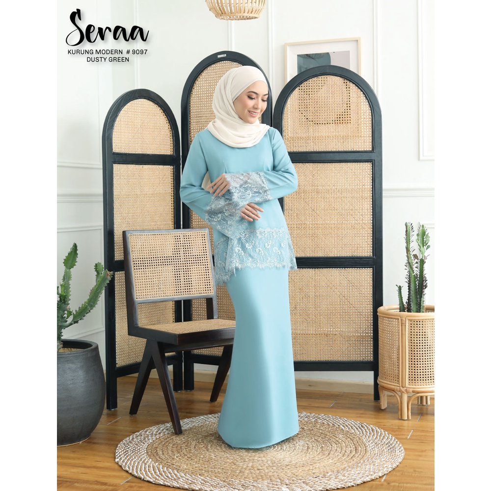 BAJU RAYA BAJU KURUNG SERAA KURUNG MODERN DUSTY GREEN MINT GREEN ...
