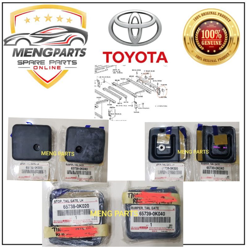 ORIGINAL HILUX KUN15 ,KUN25 REAR TAIL GATE BUMPER RH-65739-0K040 LH ...