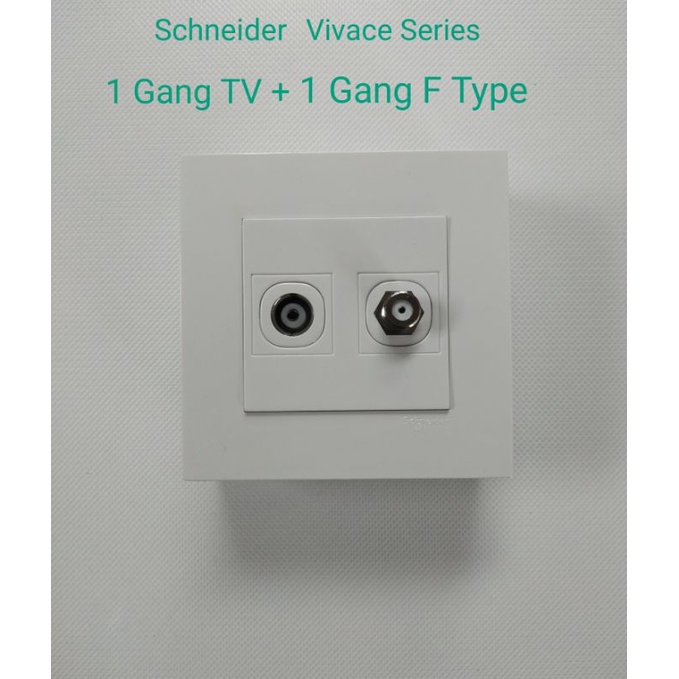 SCHNEIDER VIVACE SERIES 1 GANG TV + F Type ( Eg.ASTRO ) OUTLET SOCKET ...