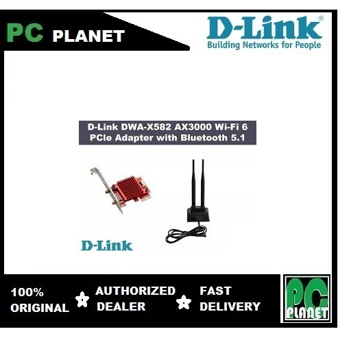 D-Link DWA-X582 / DWA-X582 (E) AX3000 Wi-Fi 6 PCle Adapter with ...