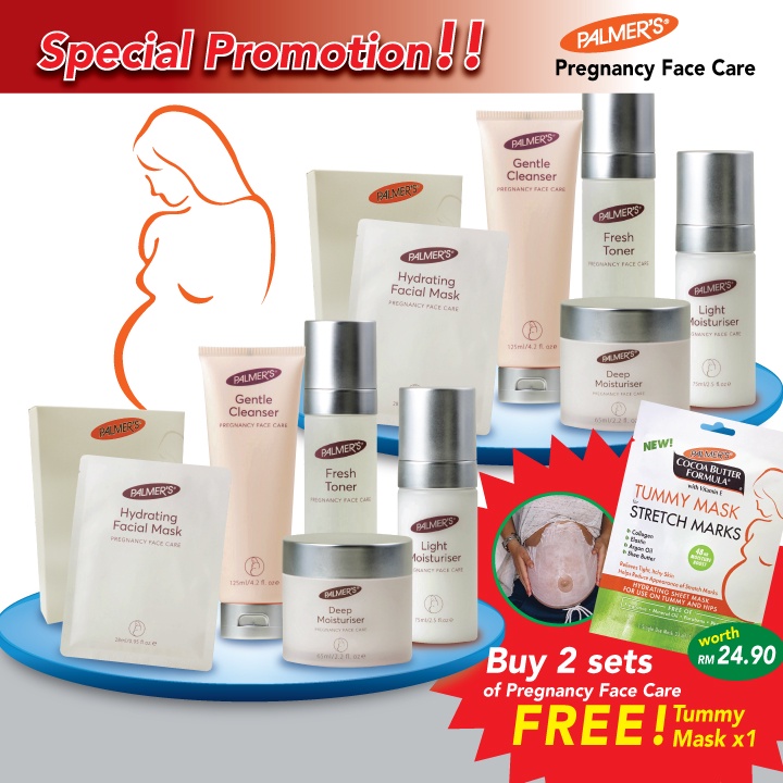 PALMER'S Pregnancy Mom Face Care Gift Box x2 Sets FOC Tummy Mask ...