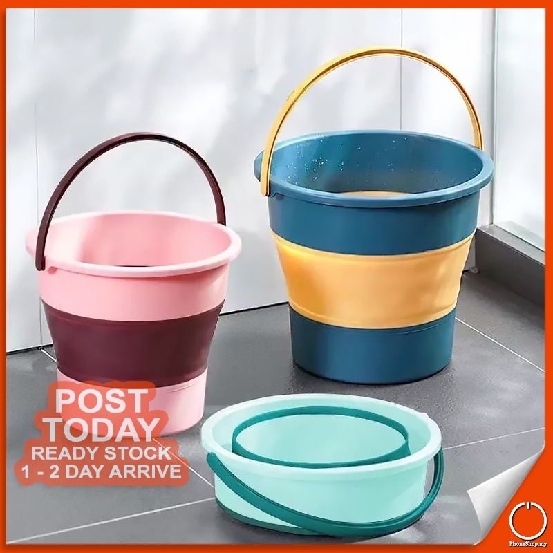 𝐒𝐏𝐀𝐂𝐄 𝐒𝐀𝐕𝐄 Portable Handle Folding Bucket Collapsible Water Container ...