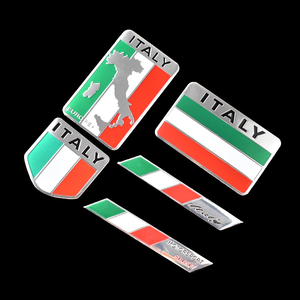 *READY STOCK*3D Aluminum Car Italian Italy Map National Flag Sticker Grill Emblem Motorcycle ...