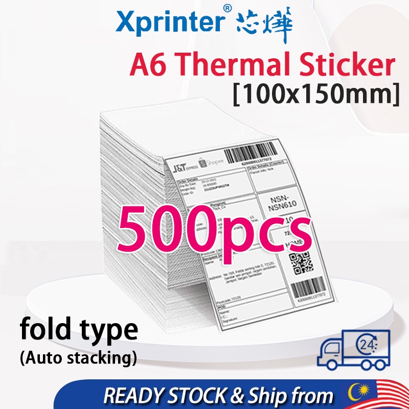 Folding Thermal Paper A6 Thermal Sticker thermal printer Waybill ...