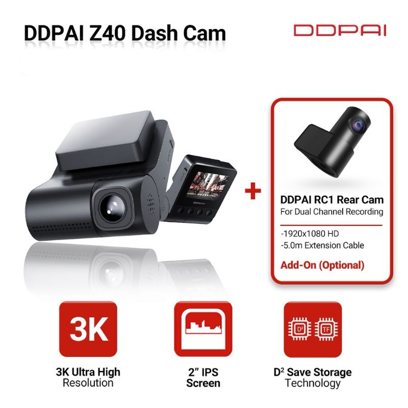 DDPAI Z40 1944P full HD dual GPS WiFi connection car camera Dashboard ...