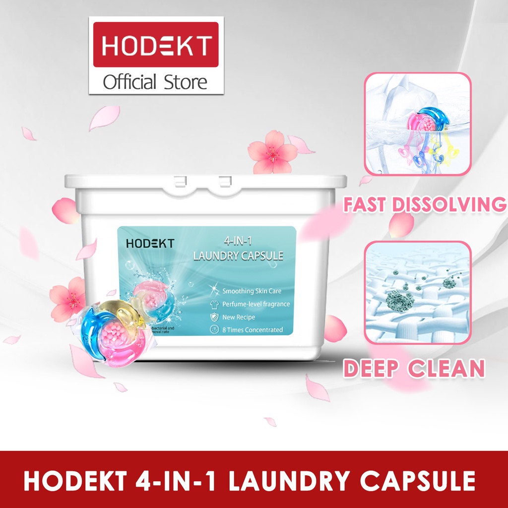 HODEKT Detergent sabun 30 pcs 4 in 1 Candy Fragrance Laundry Beads Ball ...