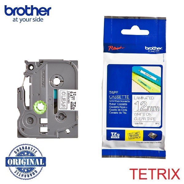 Brother Original TZe-135 White on Clear 12mm Genuine Laminated Tape ...