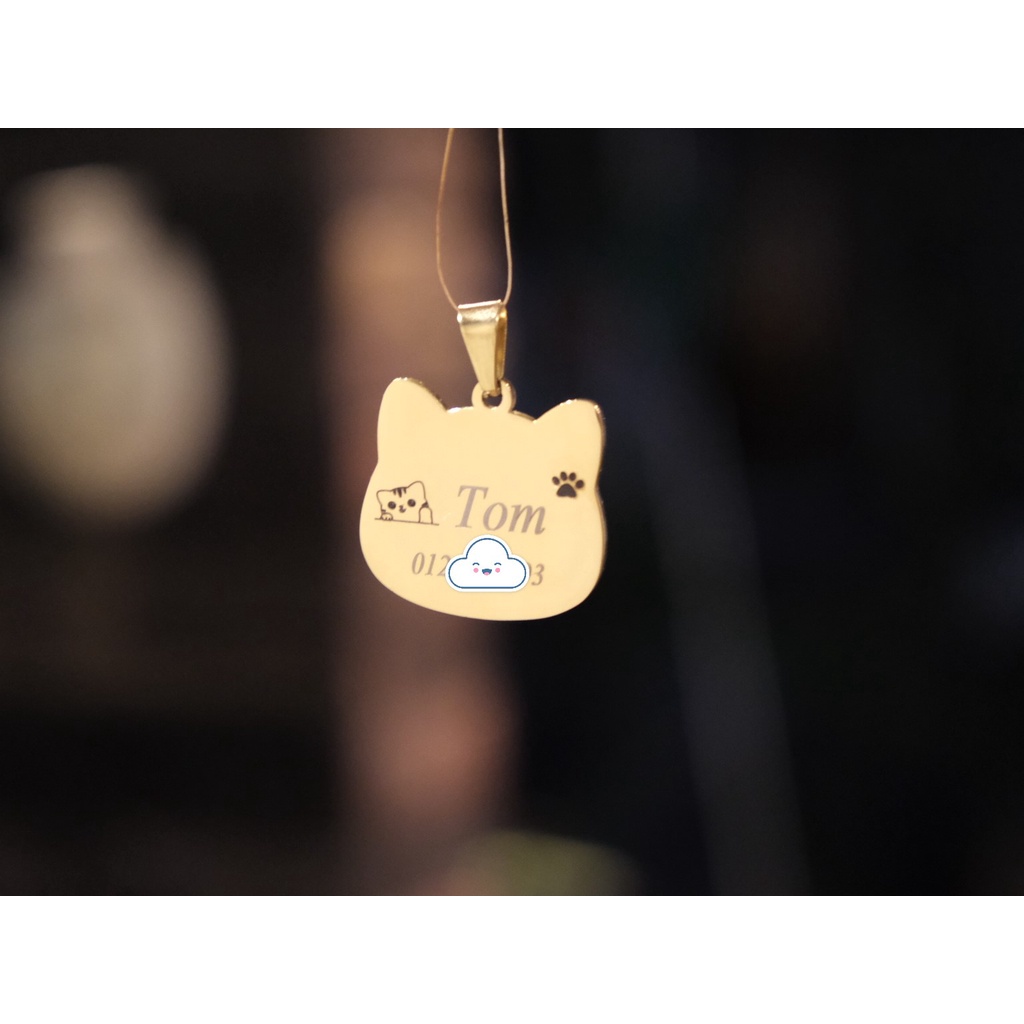 Stainless Steel Pet Tag Pet Kucing Dog collar accessories Kucing and ...