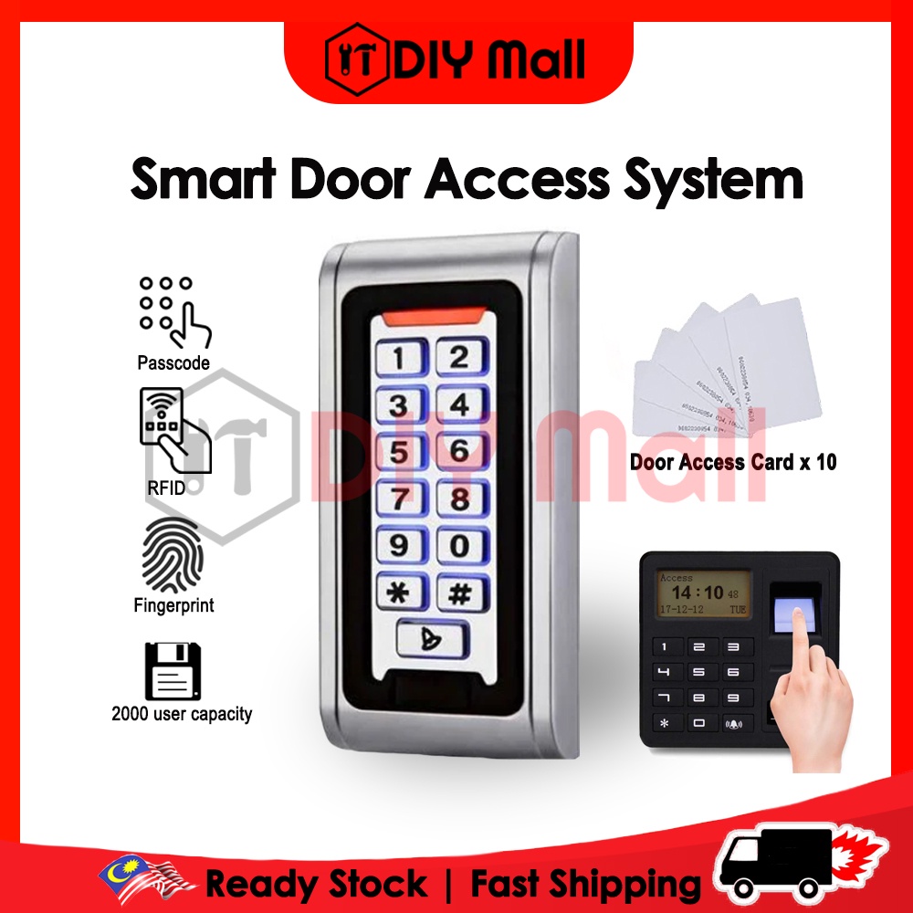 Diymall Rfid Smart Door Access System Bio Rfid Fingerprint Door Access Keypad Metal Card Reader 