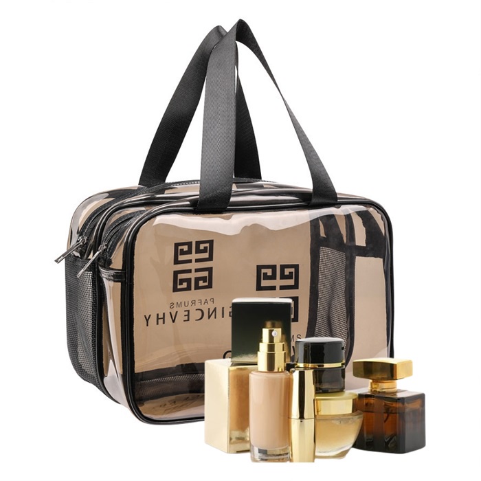 Clear Double Layer Dry And Wet Separation Cosmetics Bag Toiletry Bag