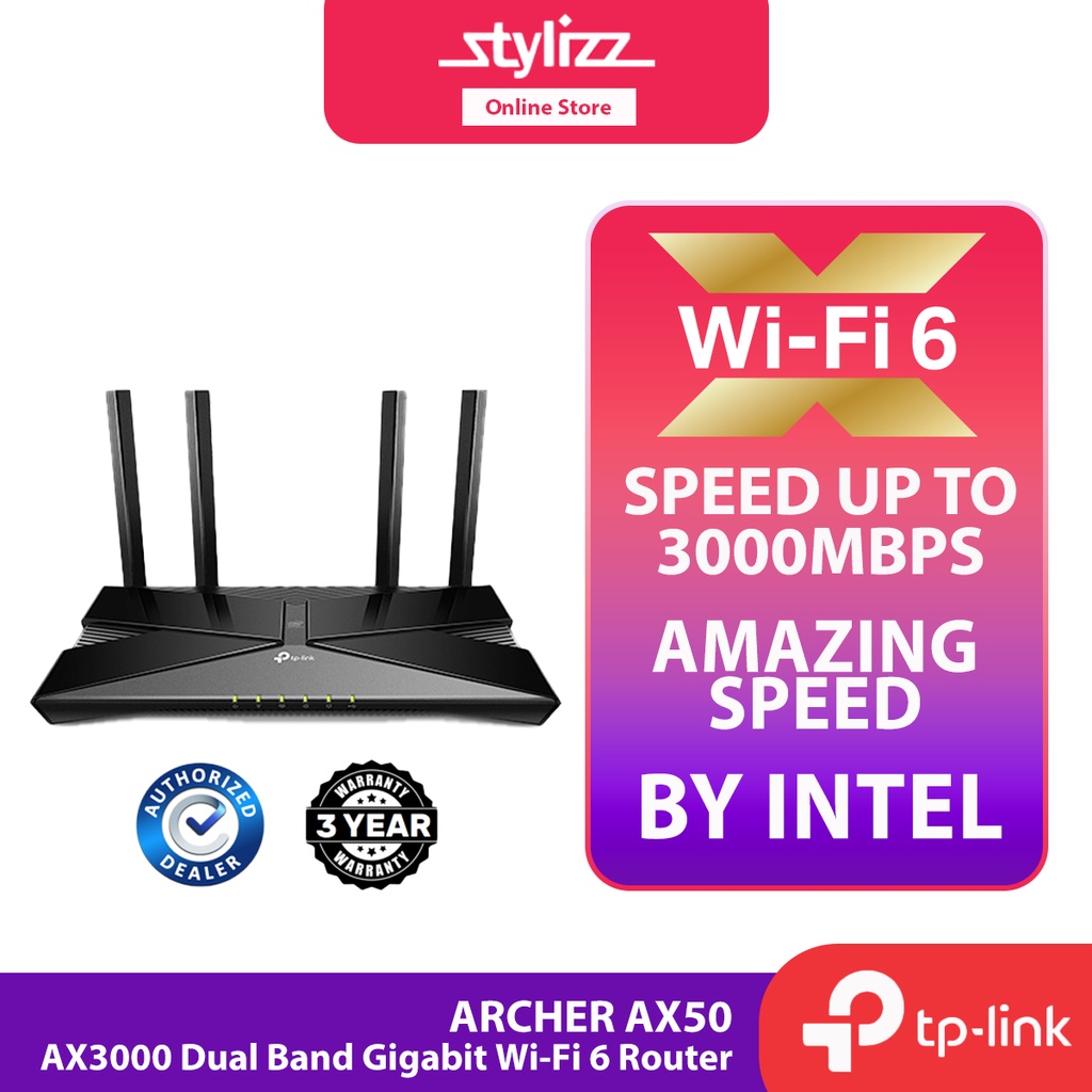 TP-Link Archer AX50 AX3000 Wifi 6 Router Dual Band Gigabit High Power ...