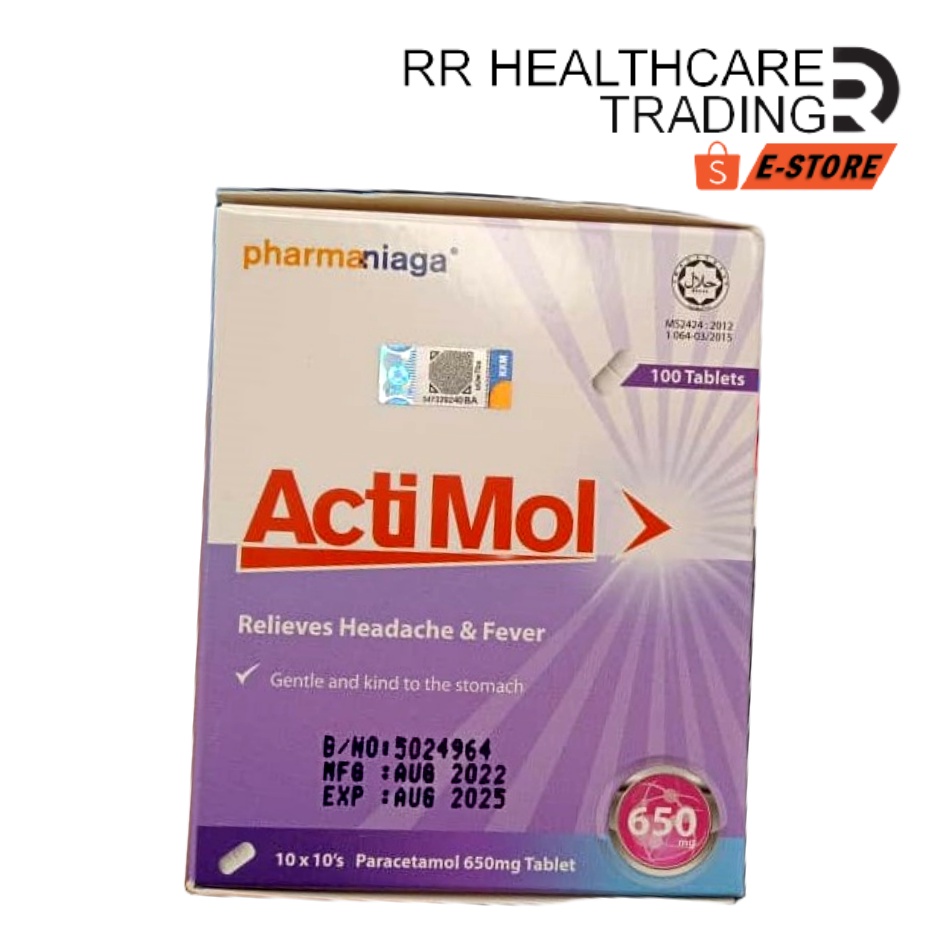 Actimol Paracetamol 650mg 100s Tablets (Exp 08/2025) | Shopee Malaysia