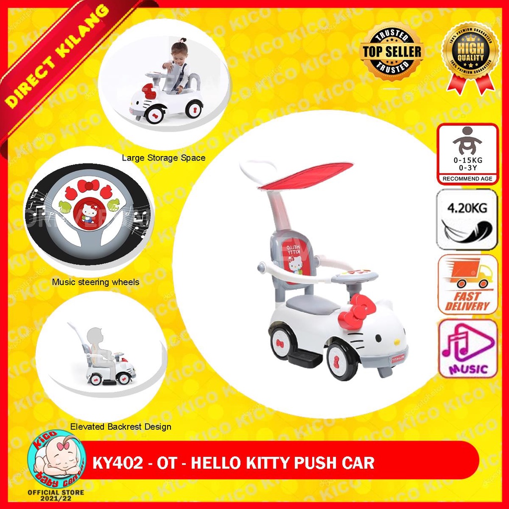 BABY RIDE ON CAR OTOMO HELLO KITTY PUSH CAR 1 TO 3 YEARS OLD KY402 ...