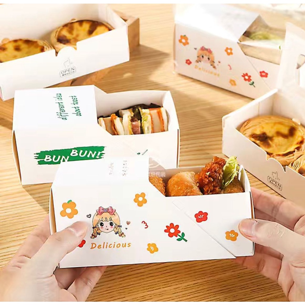 Ready Stock In MSIA!!! Korean Cardboard Sandwich Burger Snack Lunch Box ...