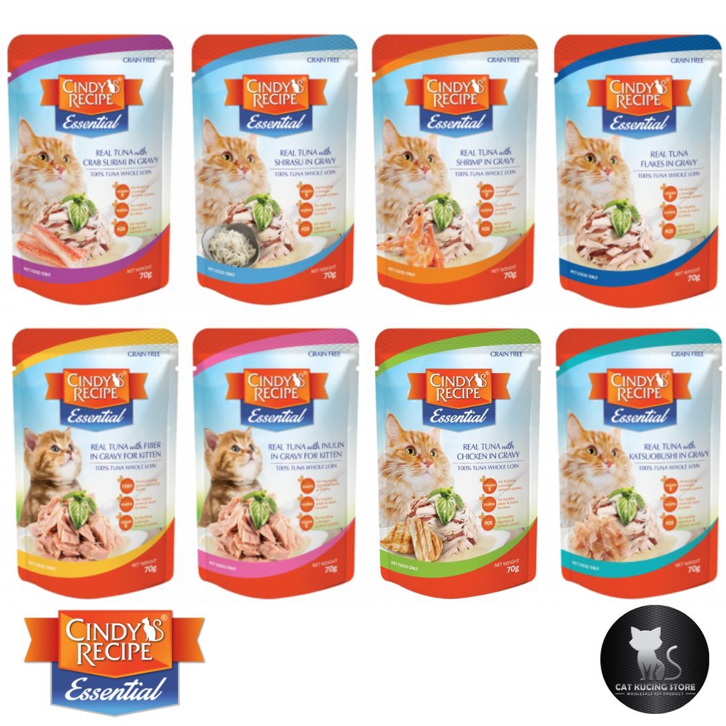 READY STOCK! Cindy's Recipe Essential Pouch In Gravy For Kitten & Cat ...
