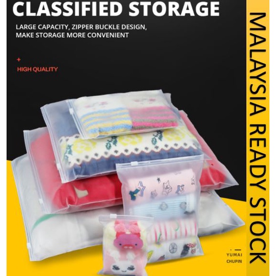 MALAYSIA : BORONG 15 PCS PLASTIK PEMBALUT LUTSINAR ADA ZIP ADA SIZE ...