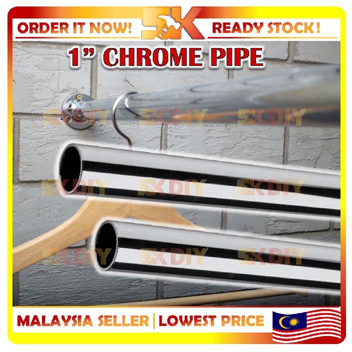 🇲🇾(PACKING 3Pcs Or 4Pcs) 1” CHROME PIPE Cabinet Carcass Chrome Wardrobe ...
