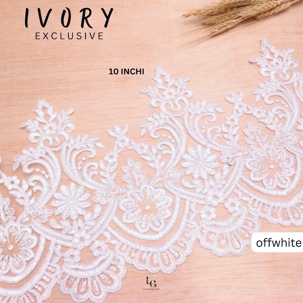 🔥 0.5M | IVORY EXCLUSIVE BORDER LACE BAJU RENDA KAIN AKSESORI PAKAIAN ...