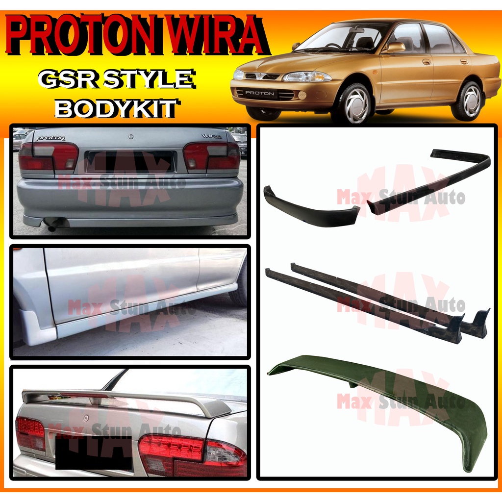 PROTON WIRA SEDAN SALOON GSR BODYKIT (GSR) REAR SKIRT SIDE SKIRT ...