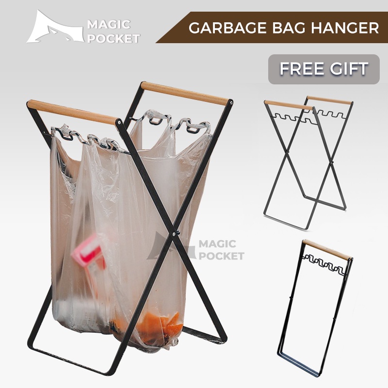 Trash Holder Stand Foldable Garbage Frame trash Rack Bin Disposable ...