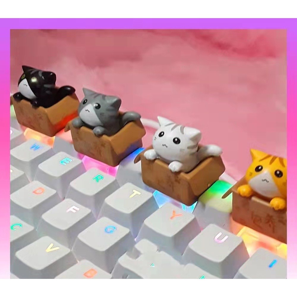 ABS Private Cat Transparent Keycap Backlit Cute cherry kaih Cat for ESC ...