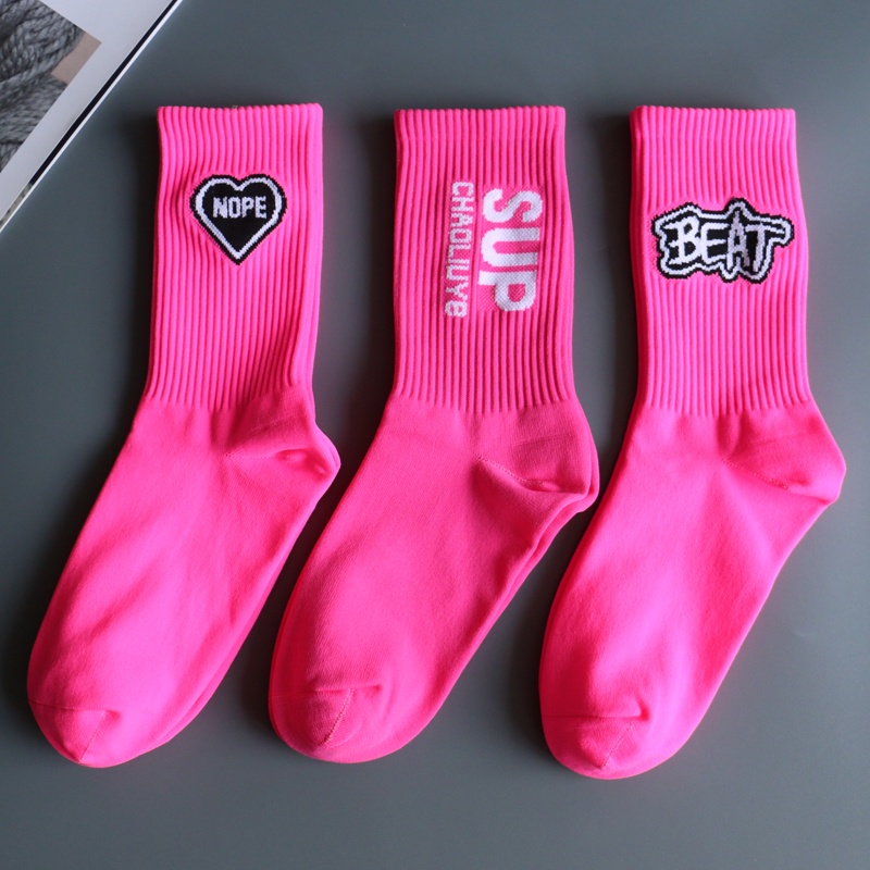 Dragon Fruit Color Socks Men Women Medium Stockings ins Trendy ...