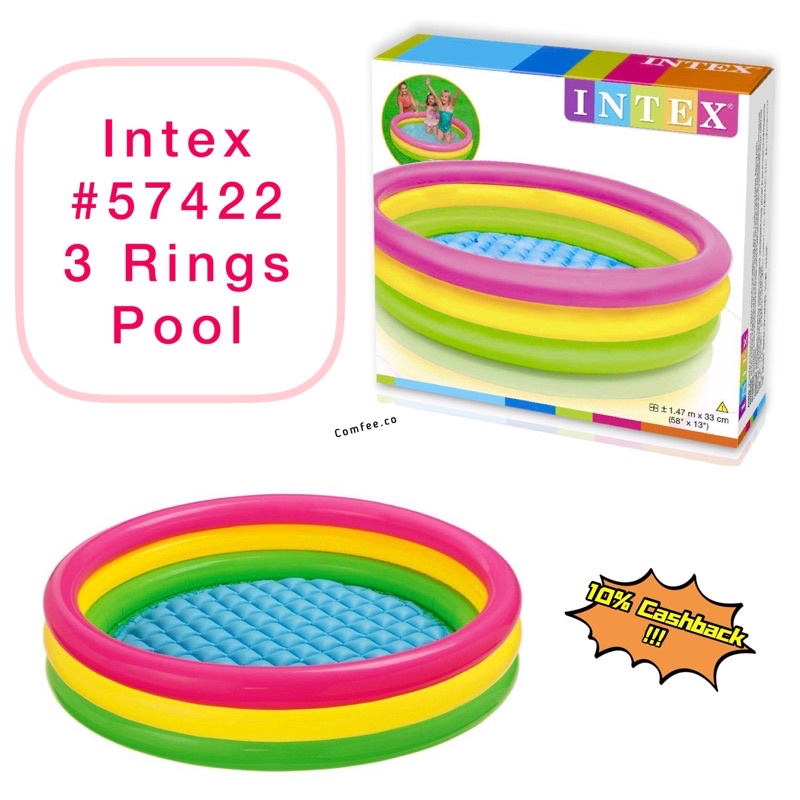 INTEX 57422 Colourful Sunset Glow 3 Rings Inflatable Pool | Shopee Malaysia