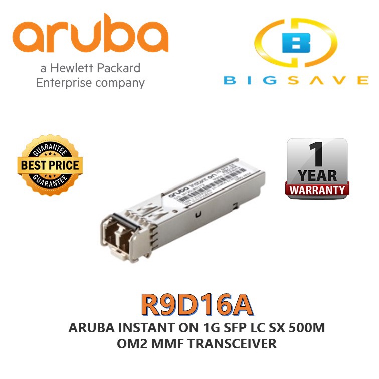 ARUBA R9D16A INSTANRT ON 1G SFP LC SX 500M OM2 MMF TRANSCEIVER | Shopee ...