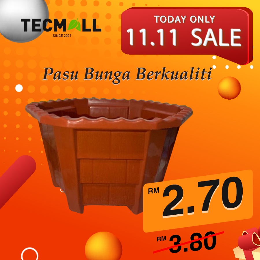 PASU PLASTIC FLOWER POT GARDENING POTS PASU BUNGA PLASTIC SEGI | Shopee ...