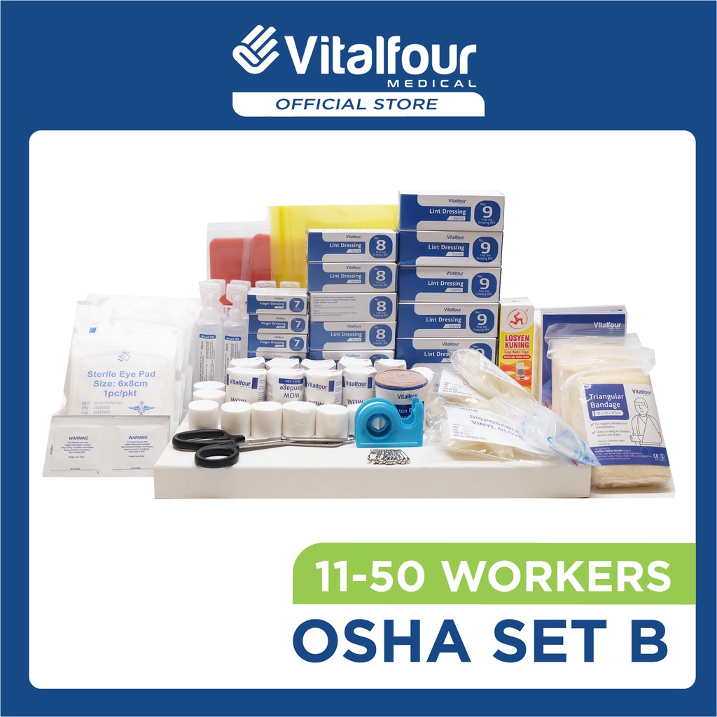 OSHA Workplace First Aid Kit by DOSH (BOX A,B,C) VitalFour Peti ...