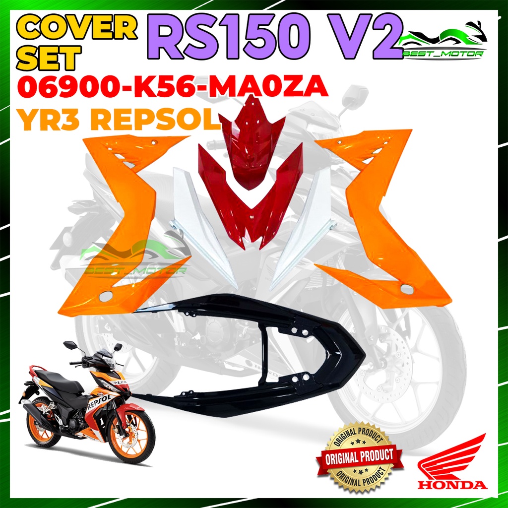 100% ORIGINAL HONDA RS RS150 V2 / RS150R RS 150 COVERSET COVER SET ...