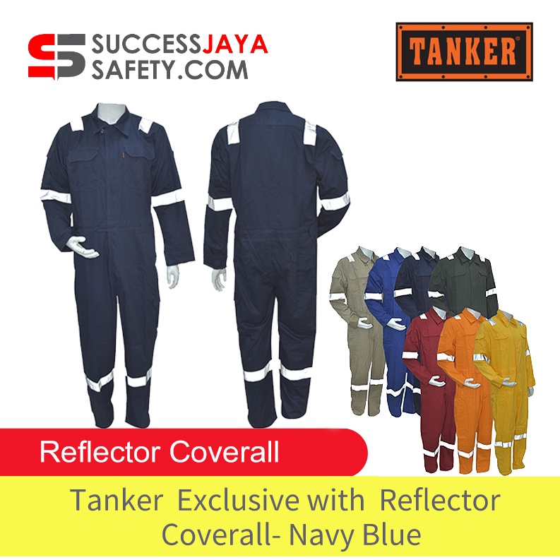 Tanker Exclusive Reflector Coverall Navy Blue Size S 4XL Safety Jacket ...