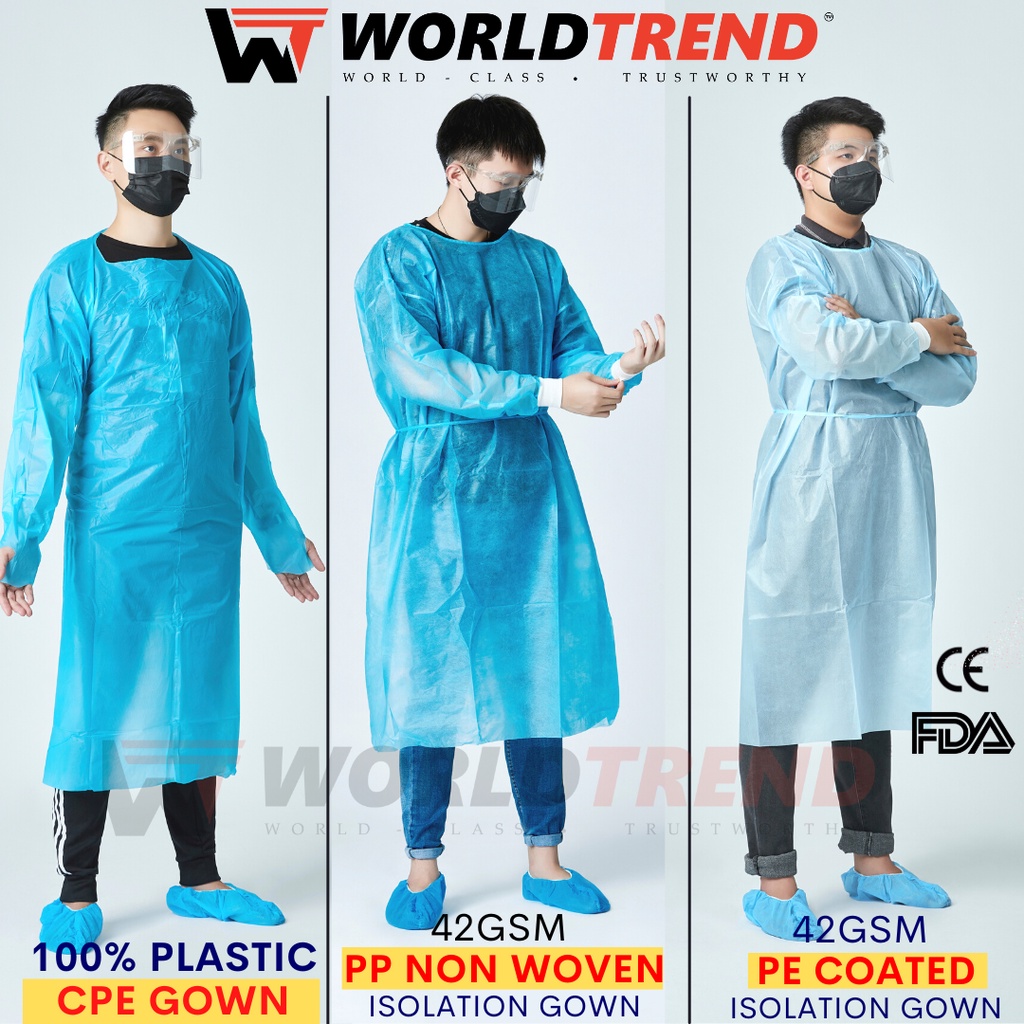 Frontliner Ppe Surgical Isolation Gown 42gsm Pp Pe Pp And Cpe