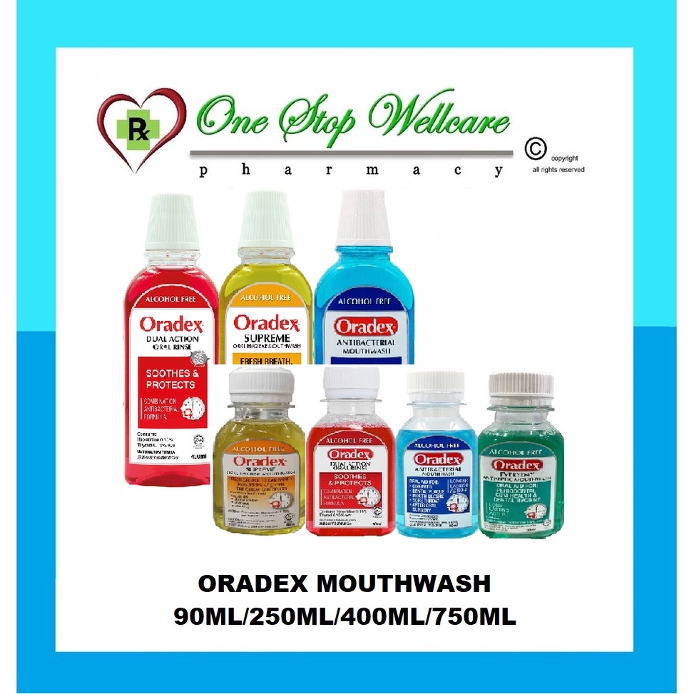 ORADEX PENCUCI MULUT ANTIBAKTERIA / TINDAKAN DUAL / ANTISEPTIK / MOUTHWASH ANTIBACTERIAL / DUAL ...