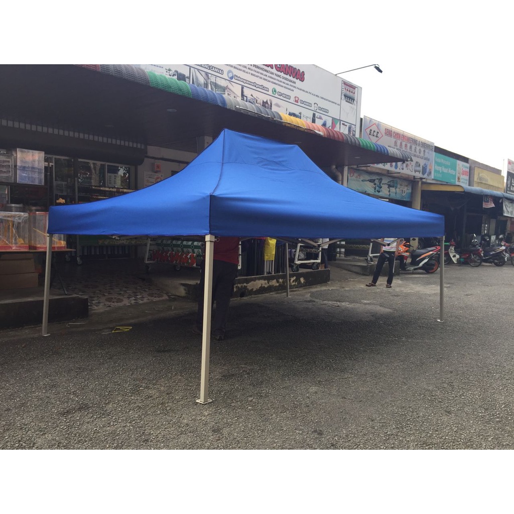 KHEMAH NIAGA 66 BESI PUTIH BESAR 10ft X 15ft /3MX4.5M + KAIN EKSPRESS ...