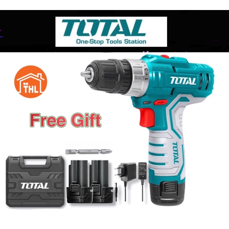 TOTAL 12V Lithium Ion Cordless Drill TDLI12325 | Shopee Malaysia