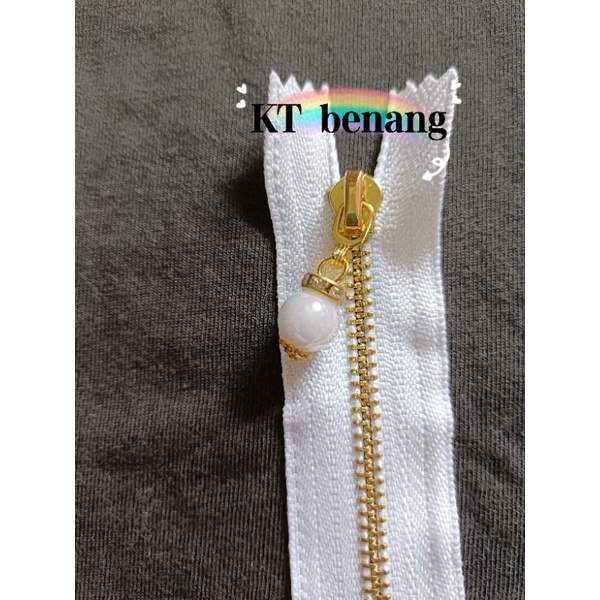 ZIP Fancy ZIP Jubah ZIP Baju Zipper Metal ZIP Cantik (6"8"10"14")White ...