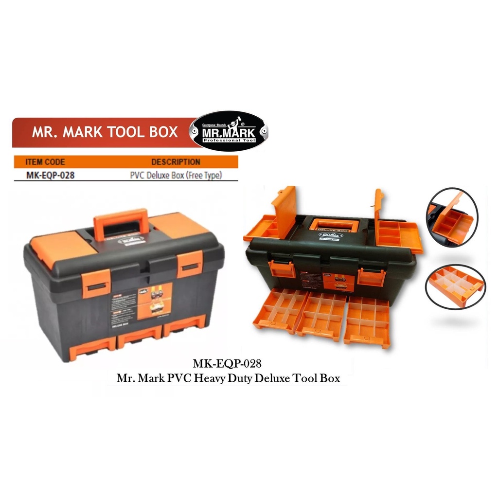 Mr. Mark 18inch Ultra Resistant PVC Deluxe Tool Box | Shopee Malaysia