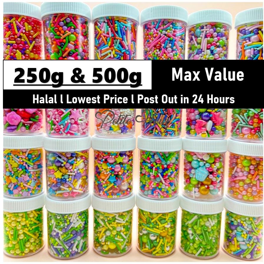 [250g/500g] Cheapest HALAL Cake Sprinkles Sugar Ball Cake Decoration ...