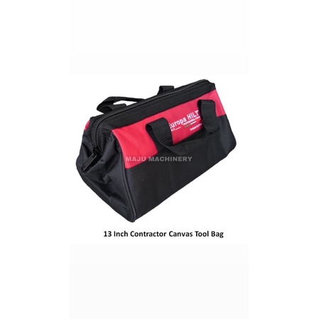 Europa Hilt 13 x 8 x 8 Inch Black & Red Canvas Contractor Tool Bag ...