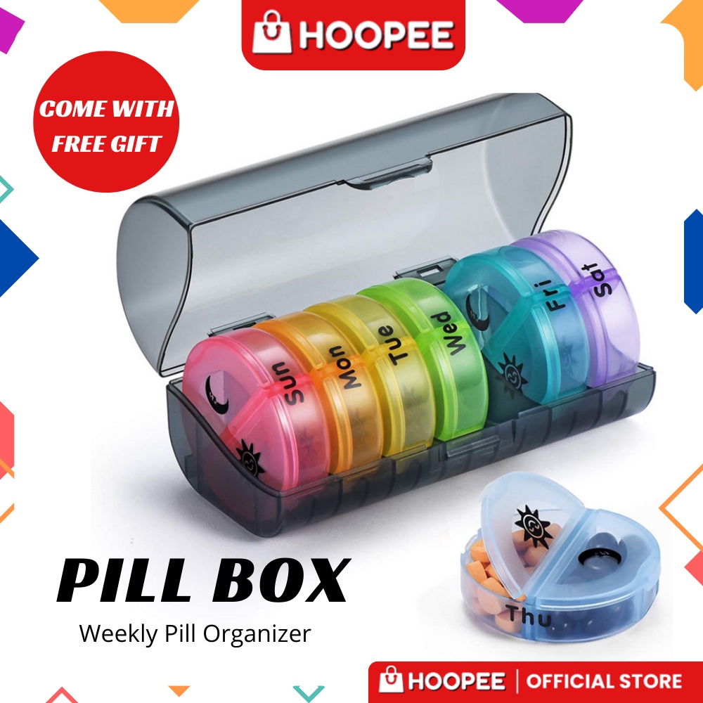 New+ 7 Day Weekly Pill Box Organizer Medicine Case Bekas Pill Ubat ...
