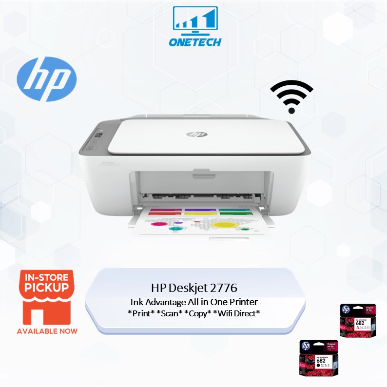 HP Deskjet 2776 White & Grey/2777 White & Green Ink Advantage Wireless ...