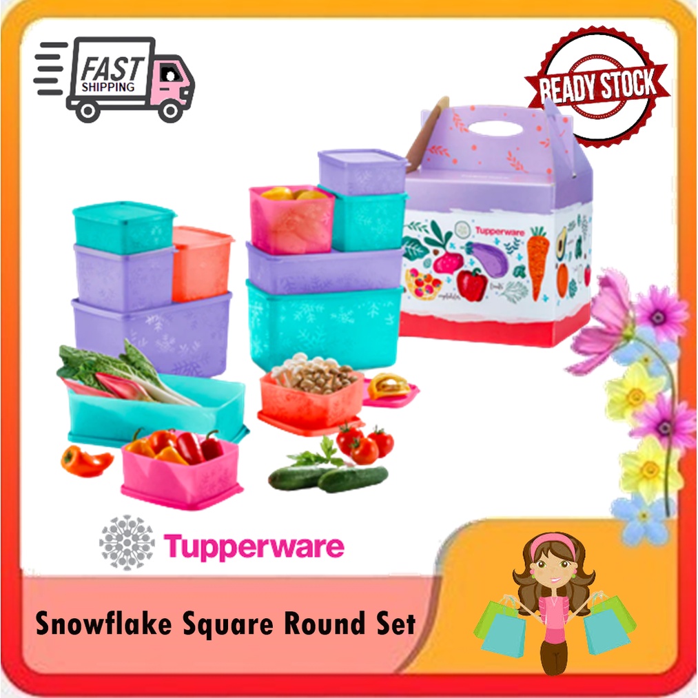 Tupperware Snowflake Square Round Set | Shopee Malaysia