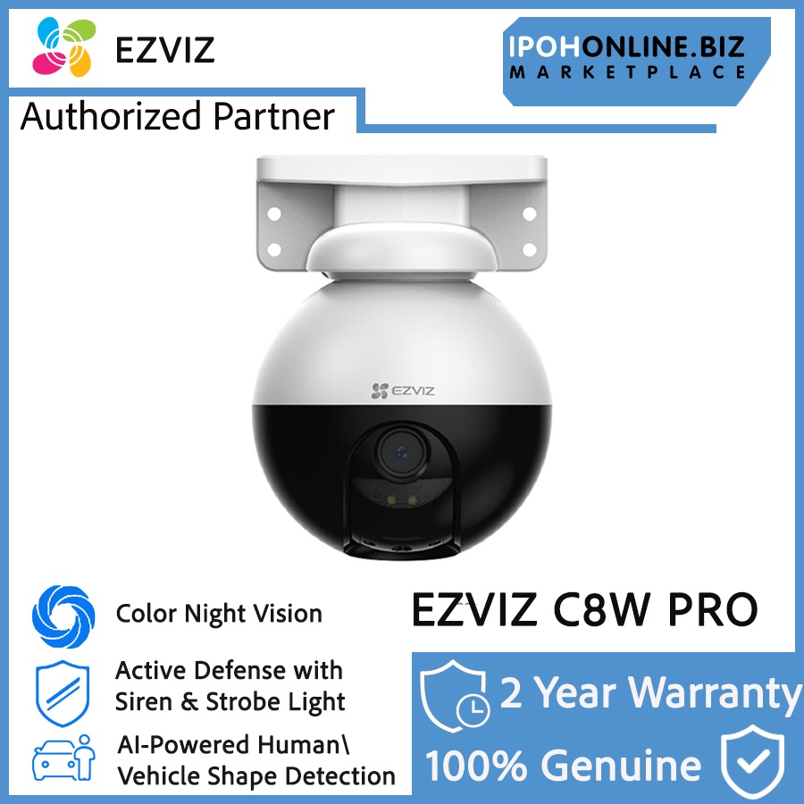 EZVIZ C8W Pro 2K 3MP 4MM Outdoor WiFi Pan/Tilt Color Night Smart Home ...