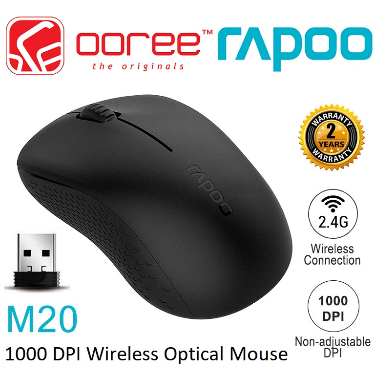 RAPOO M20 2.4GHZ WIRELESS OPTICAL MOUSE WITH 1000 DPI HIGH DEFINITION ...